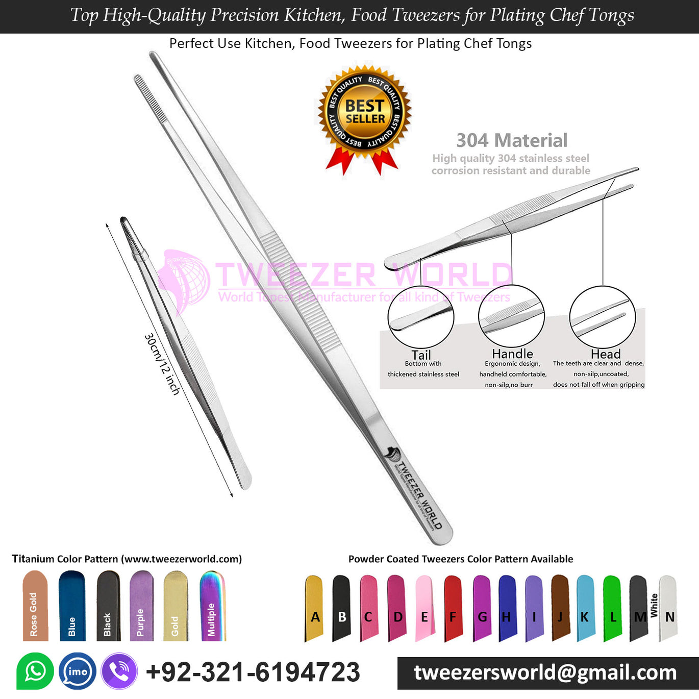 Kitchen Tweezers - Precision Cooking Tools by TWEEZER WORLD
